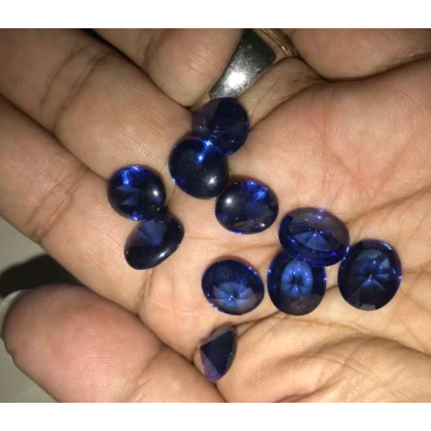 Jual Batu king safir blue sapir 10x12 polos atas kating bawah harga ...