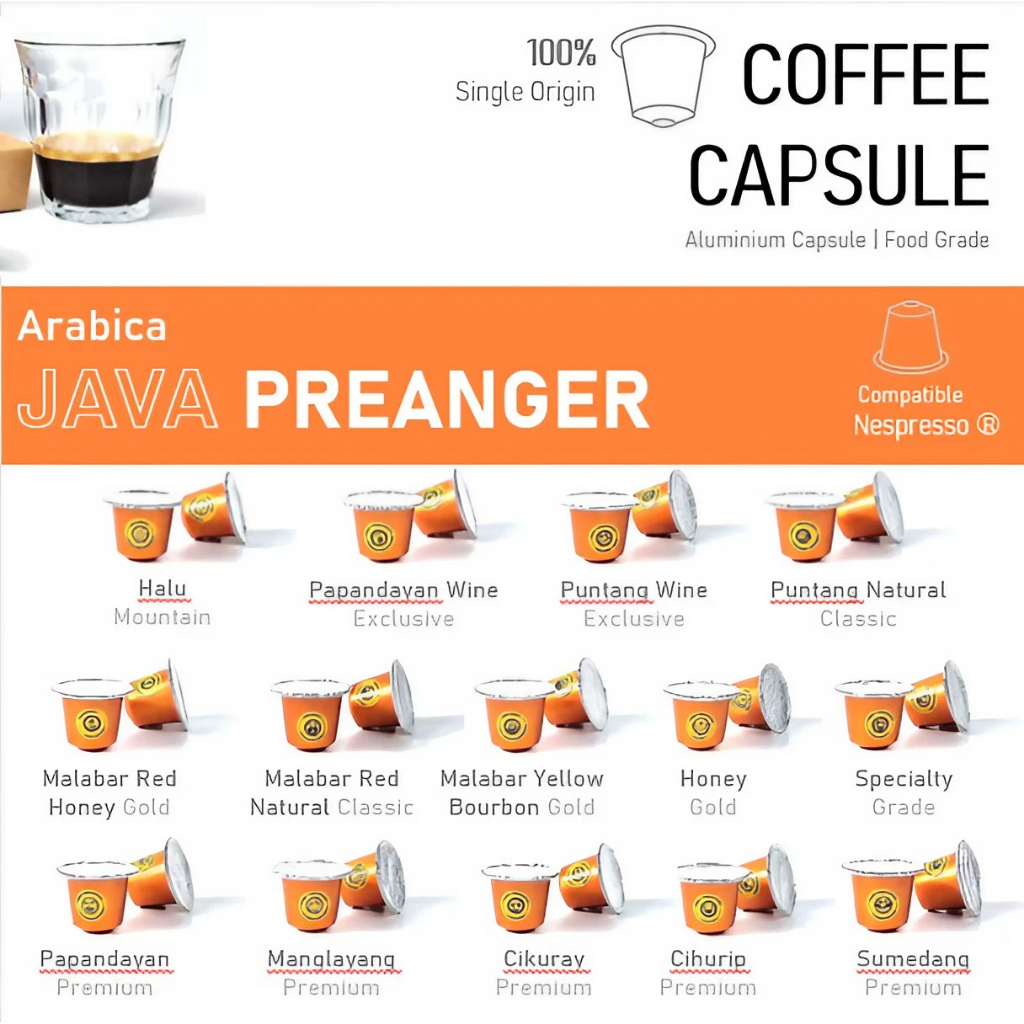 Jual Kopi Kapsul Arabica Java Preanger Coffee Capsule Nespresso ...