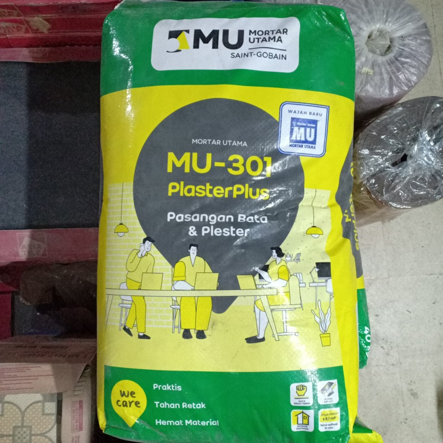 Jual MORTAR UTAMA MU 301 plasterplus pasangan bata dan plaster | Shopee Indonesia