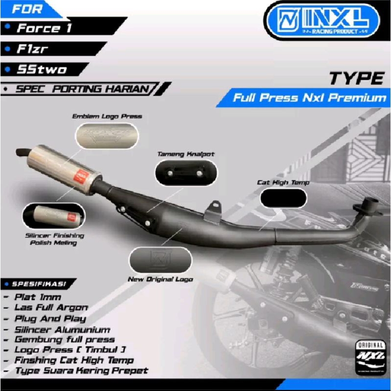 Jual Knalpot F1zr Standar Racing NXL RACING Original Product Type Super ...