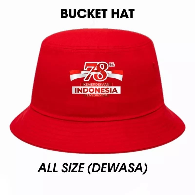 Jual TOPI BUCKET HATS 78 TAHUN INDONESIA MERDEKA | Shopee Indonesia