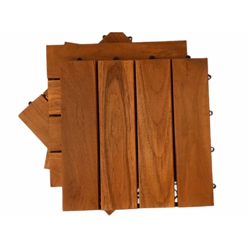Jual DECKING TILE LANTAI KAYU JATI MOTIF LURUS UKURAN 30X30 CM ...
