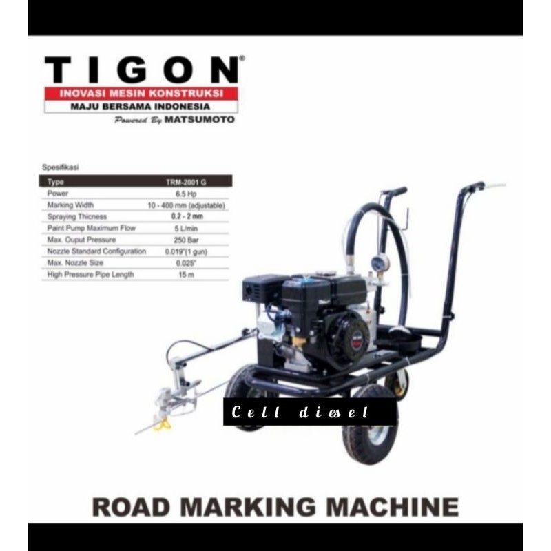 Jual mesin cat Marka jalan TIGON 1 GUN TRM-2001G siap pakai | Shopee ...