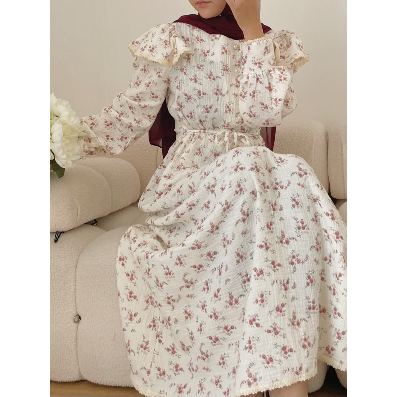 Jual ROSETTE DRESS | Katun muslin | 100% katun | Korean Look | Shopee ...