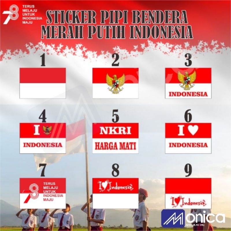 Jual STICKER PIPI BENDERA MERAH PUTIH MERDEKA 79 TAHUN TERMURAH ...