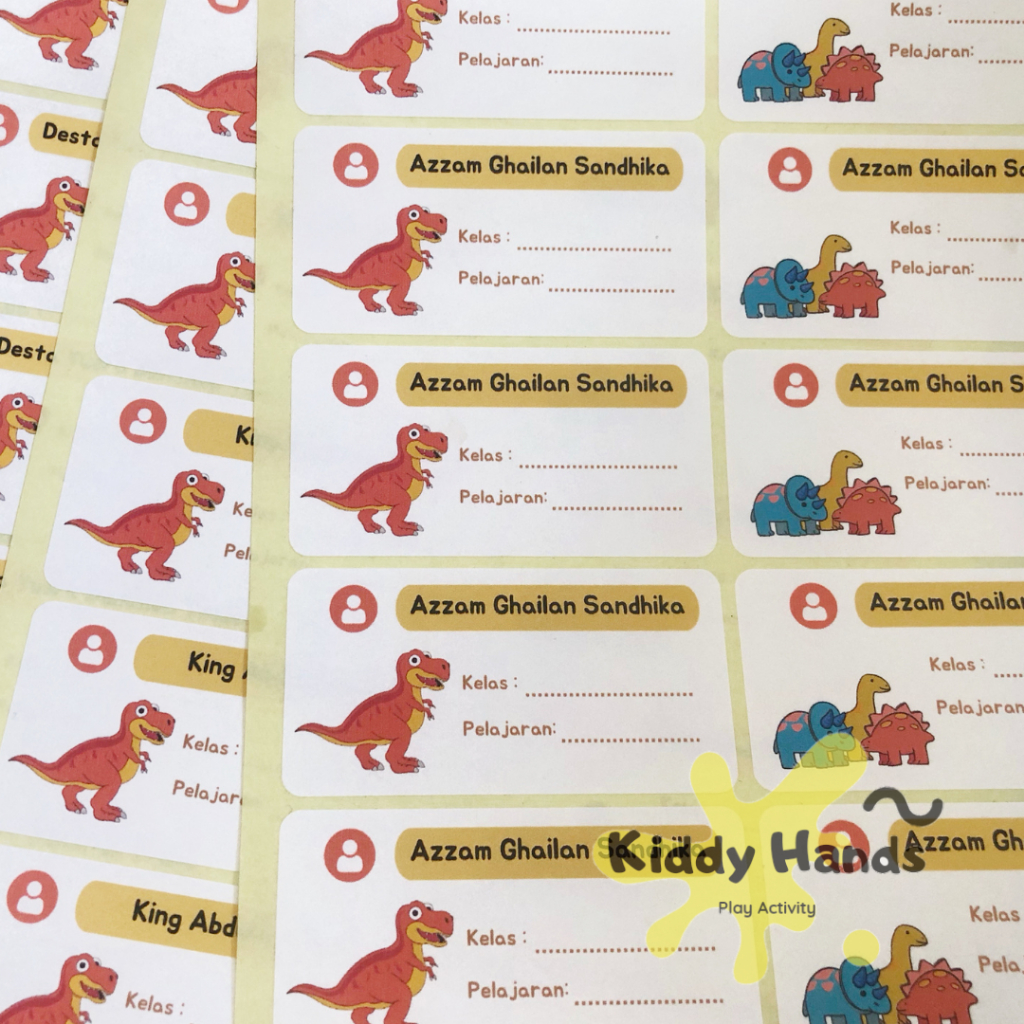 Jual Label Stiker Nama Buku Tulis dan Buku Paket Anak Costum Laki Laki ...