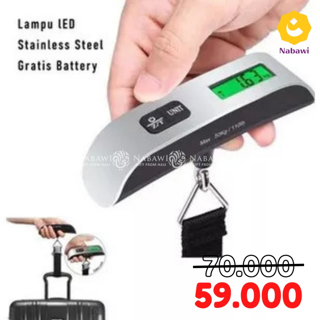 Jual Timbangan Koper Tas Travel 50 Kg Timbangan Digital LED Luggage ...