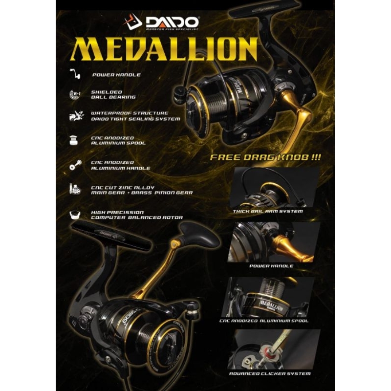 Jual REEL POWER HANDLE DAIDO MEDALLION/ANTELOPE/SILVERTIPH/MAGMA/DARK ...