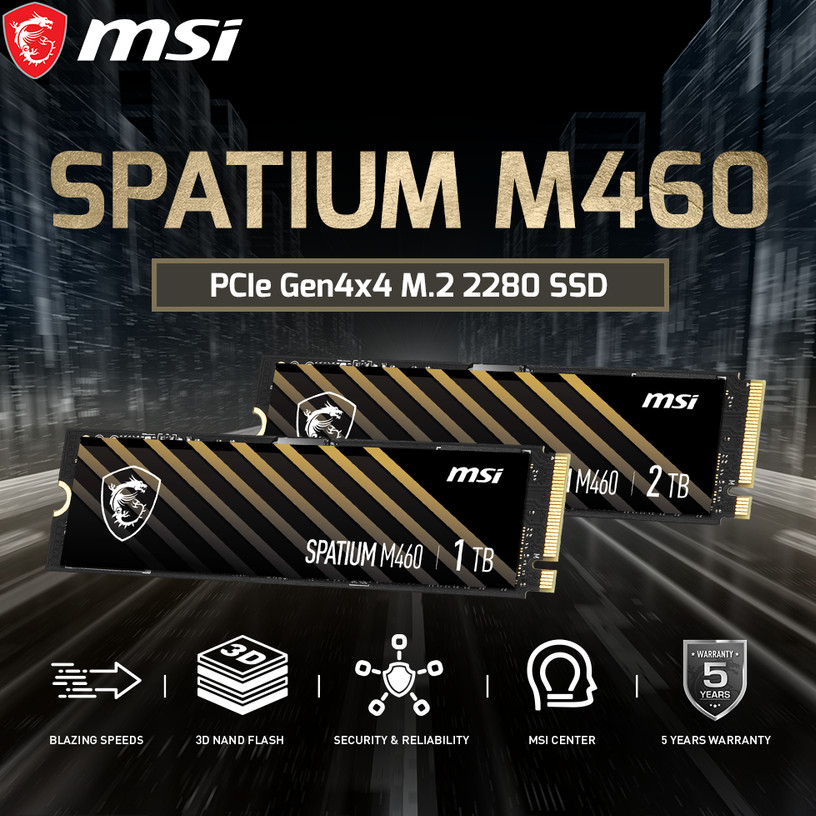 Jual SSD MSI SPATIUM M460 1TB PCIe 4.0 M.2 NVME | Shopee Indonesia
