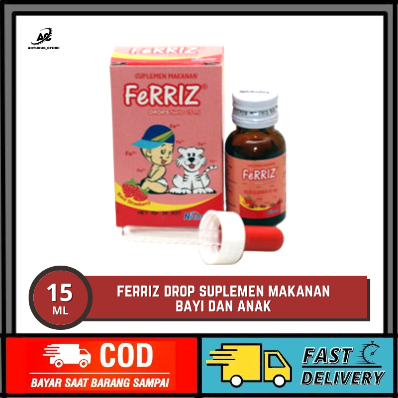 Jual Ferriz Drop Rasa Strawberry Suplemen / Vitamin Penambah Zat Besi ...