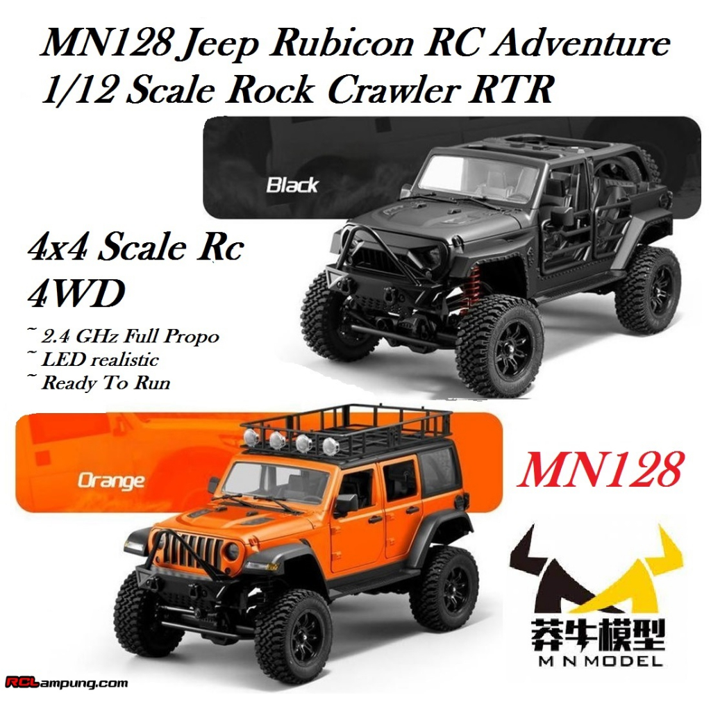 Jual MN128 Jeep Rubicon RC Adventure 1/12 Scale Rock Crawler RTR ...