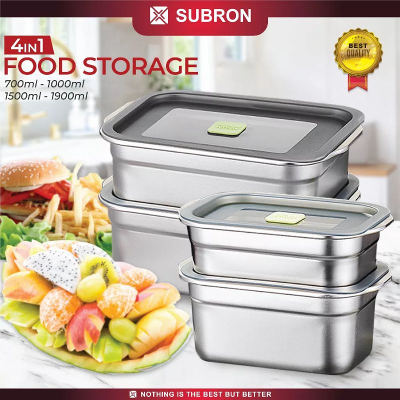 Jual Subron Food Storage FKB4 4in1 (Kapasitas 0.7L/1L/1.5L/1.9L ...