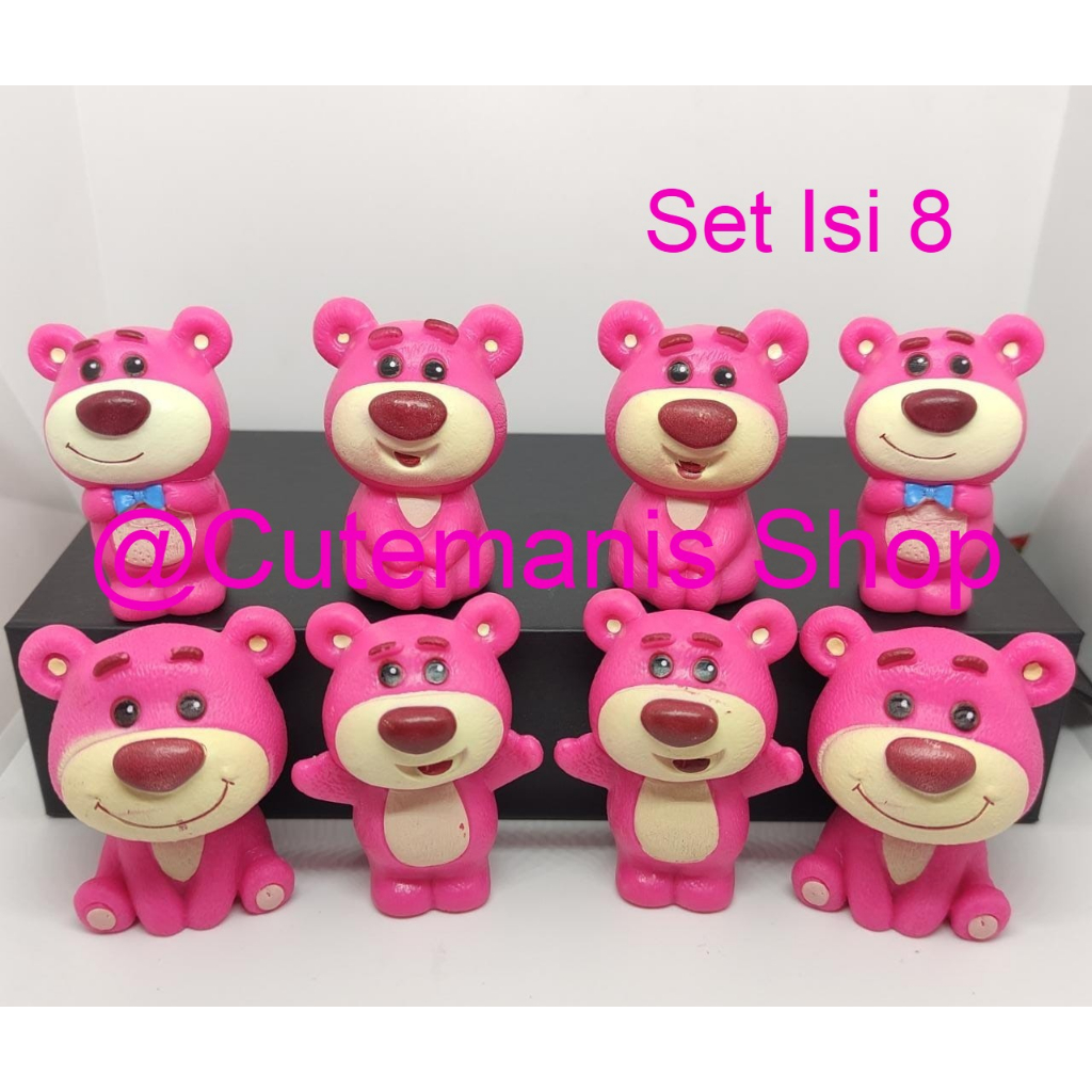 Jual Mainan Figure Toys story Lotso Strawberry Bear Set Isi 8 | Shopee ...