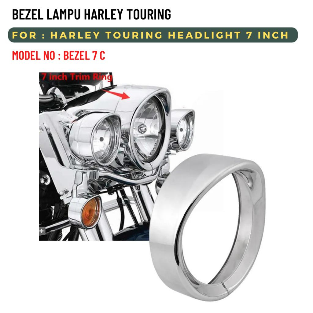 Jual BEZEL TRIM LAMPU HEADLIGHT 7 INCH HARLEY TOURING BEZEL 7 CHROME ...