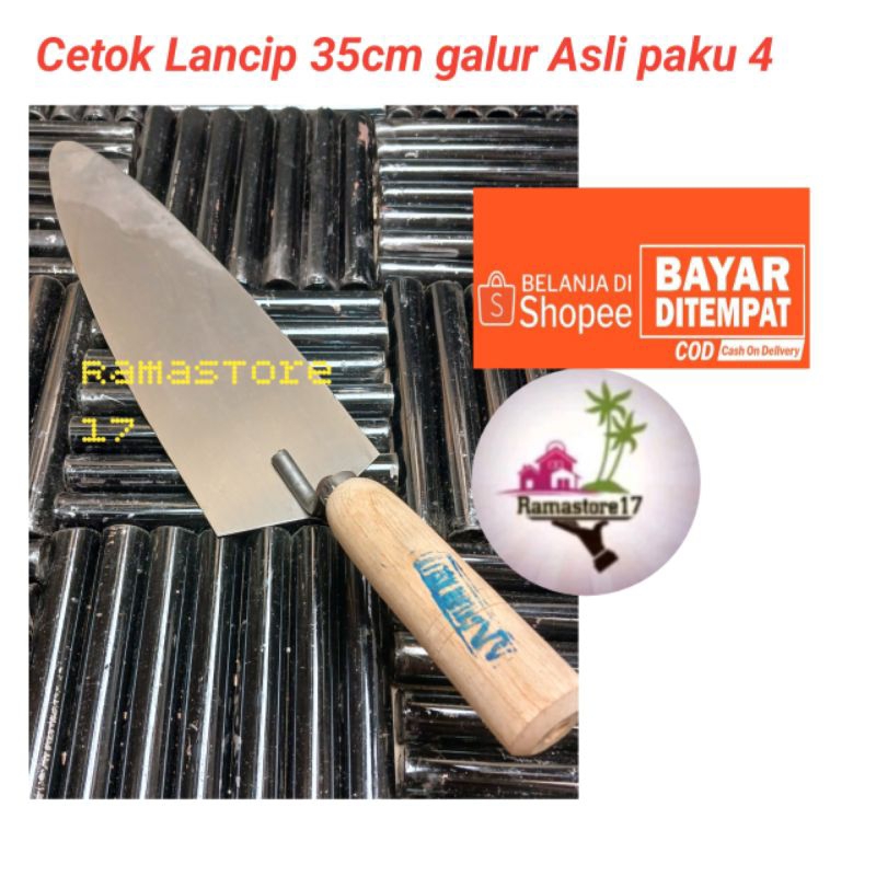 Jual Sendok Semen / cetok tukang Lancip 35cm galur Asli paku 4 | Shopee ...
