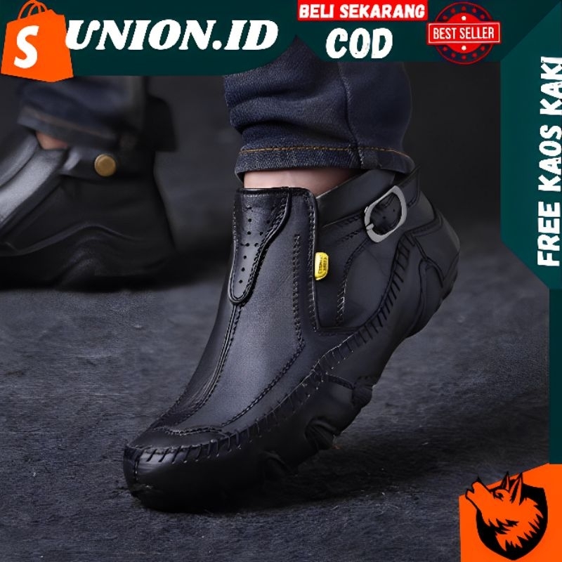 Jual UNION FUSTO Sepatu Boots Pria Casual Hiking Trendy Kulit Original ...