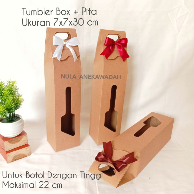 Jual Packaging Box Botol Souvenir Kraft Coklat Ukuran 7x7x30 cm ...
