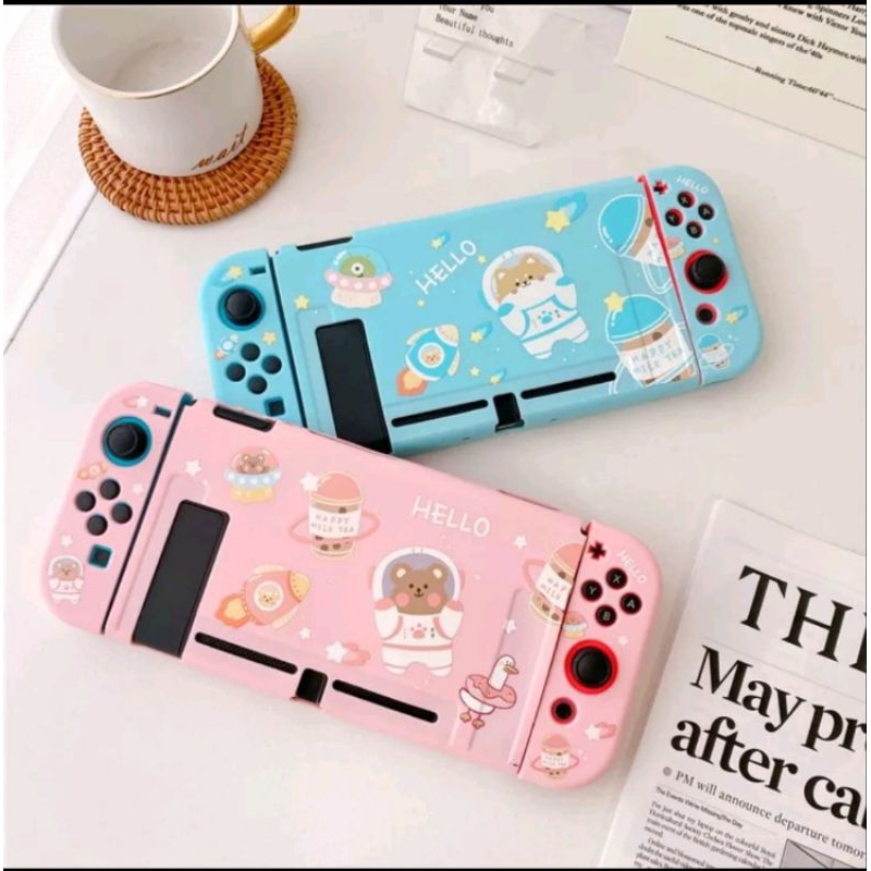 Jual Case Nintendo Switch OLED v2 v1 HELLO / HAPPY Milk Tea Silicone ...