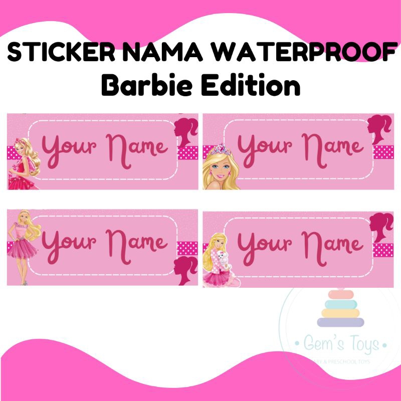 Jual Stiker Nama Waterproof Barbie | Shopee Indonesia