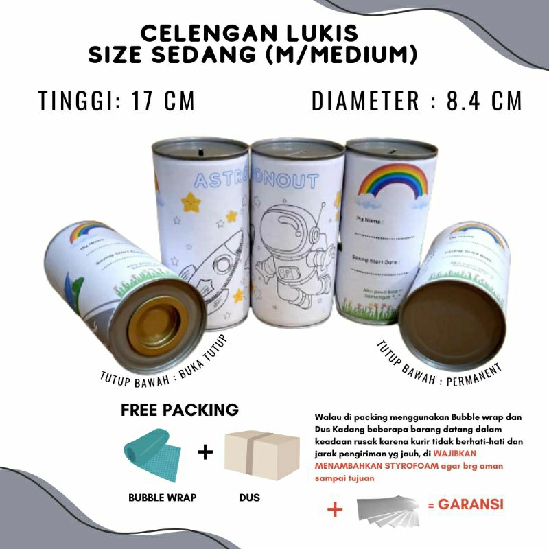 Jual CUSTOM CELENGAN LUKIS SIZE MEDIUM BISA CUSTOM GAMBAR DAN TULISAN ...