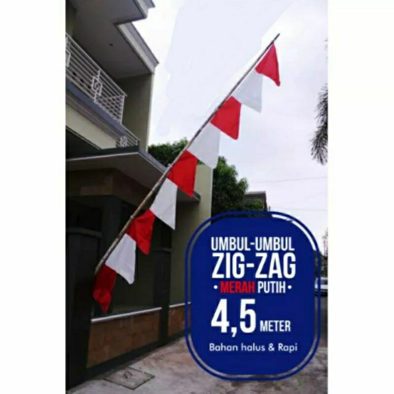 Jual BENDERA UMBUL-UMBUL MERAH PUTIH ZIG-ZAG 4,5 METER | Shopee Indonesia
