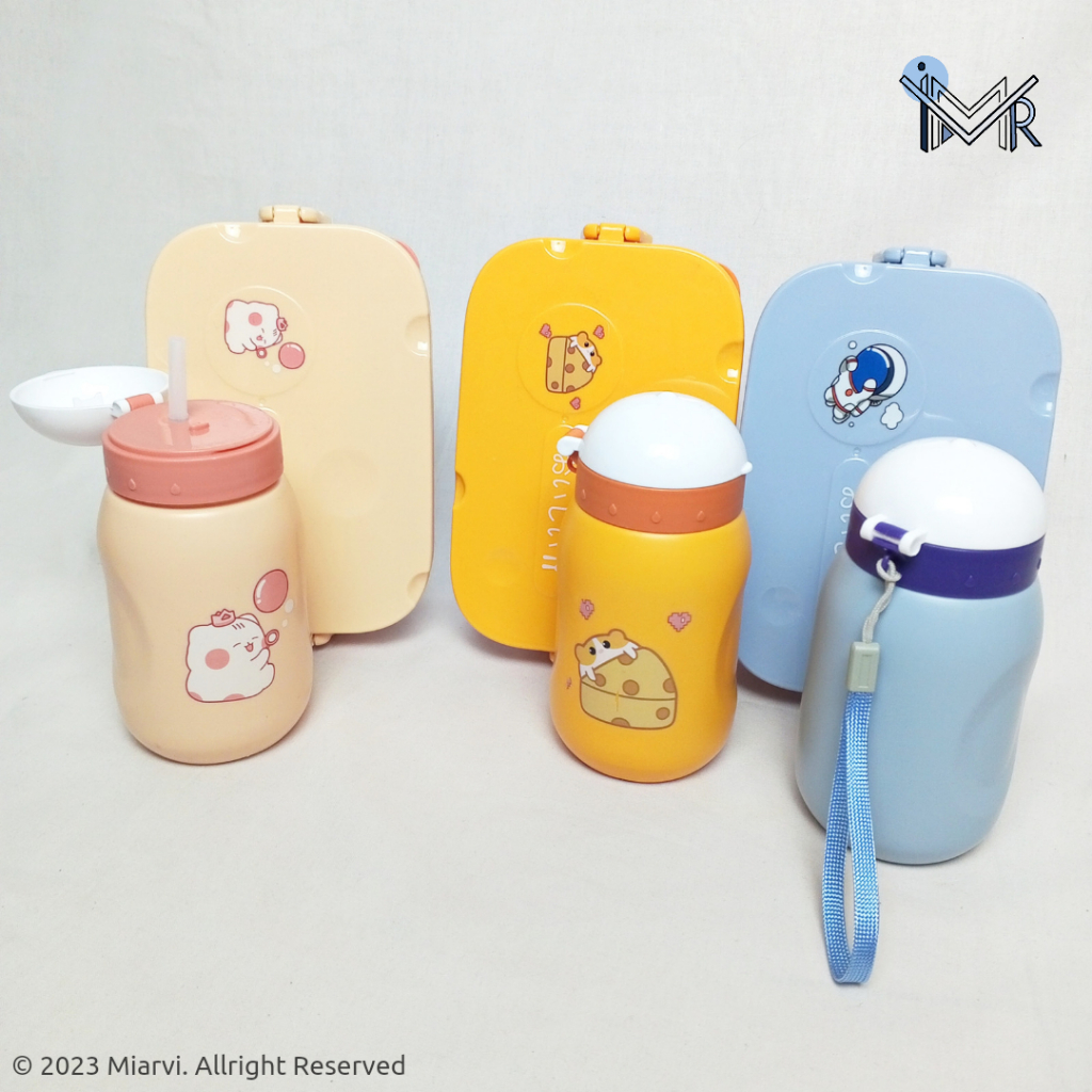 Jual Kotak Makan Anak Set Botol Minum/Lunch Box Bekal Anak Karakter | Shopee Indonesia