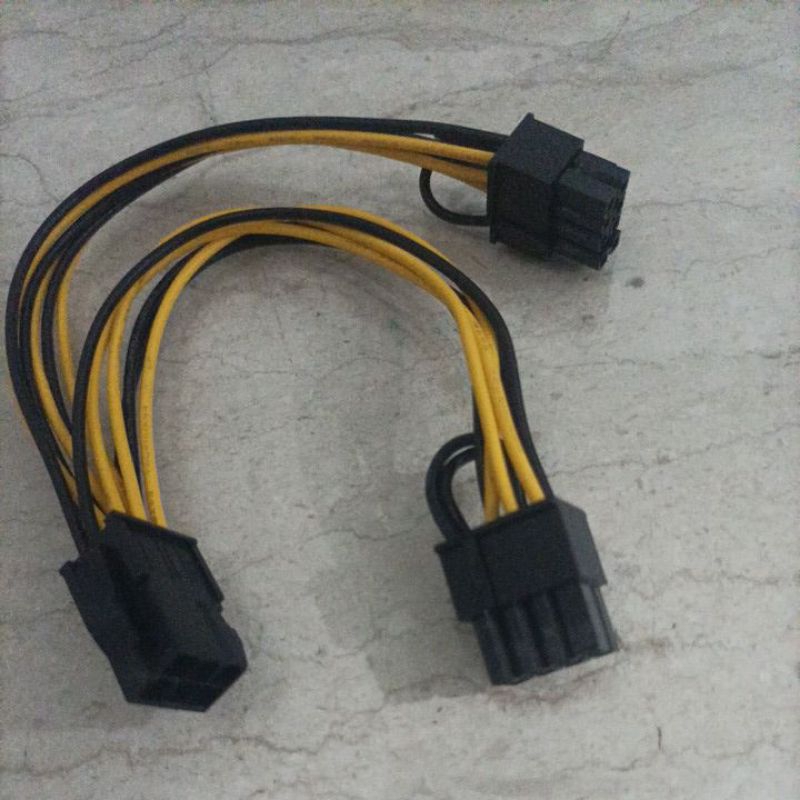 Jual Kabel konverter power VGA 6 pin ke 2 buah 8 pin | Shopee Indonesia