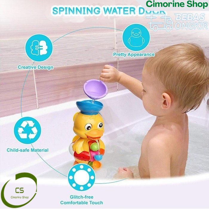 Jual Mainan Mandi Shower Anak Bebek Lucu Kincir Air Lumba Mainan CS ...