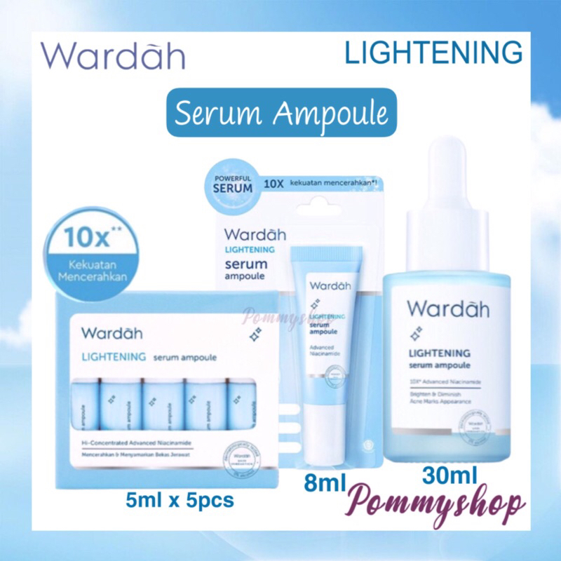 Jual Wardah Lightening Serum Ampoule With 10X Advanced Niacinamide 5*5ml | 8ml | 30ml | Shopee ...