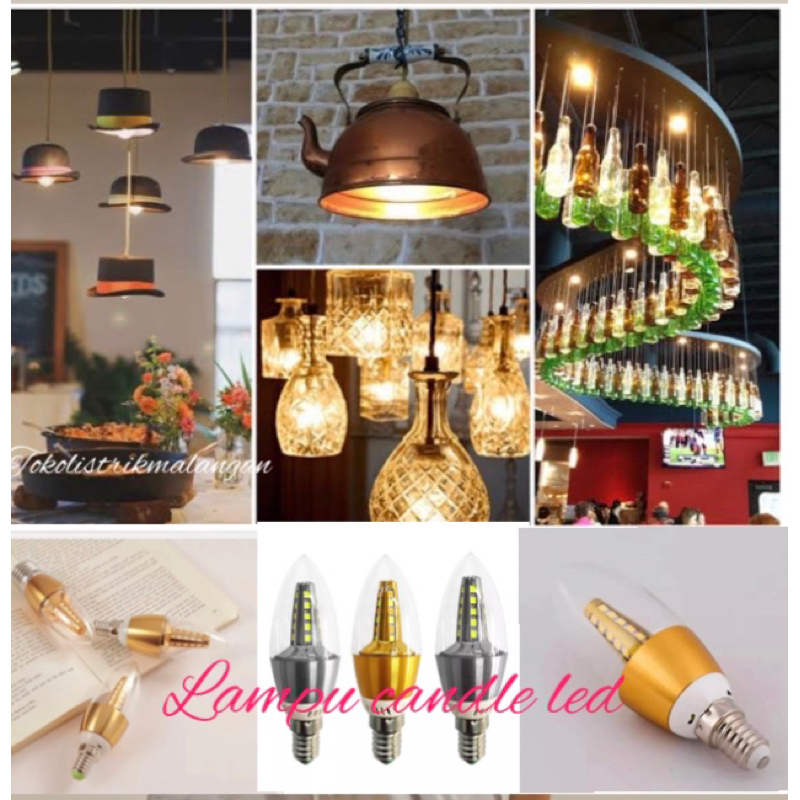 Jual Lampu led candle e14 warm white putih/lampu candle e14 lilin ...