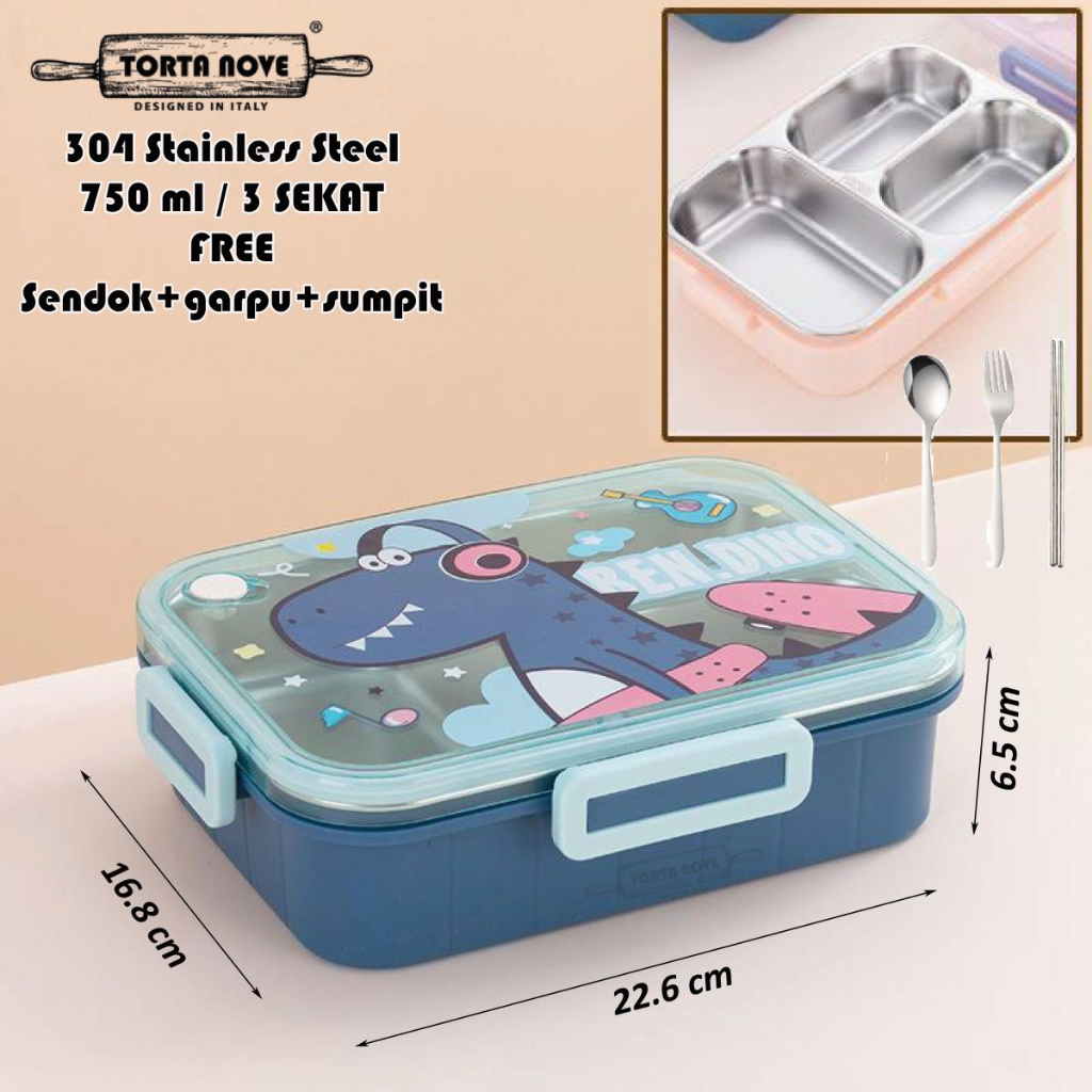 Jual Kotak makan stainless steel 304 anti tumpah 2 3 4 sekat bento Lunch box Set Unicorn Bekal ...