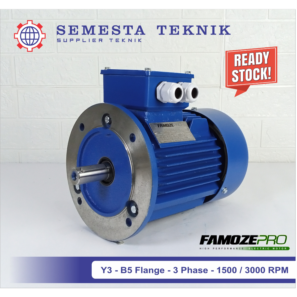 Jual Famoze Pro Y3 Dinamo 3 Phase 2 HP 1500 RPM 4 POLE Electric Motor 2 PK 1.5 KW B5 Flange ...