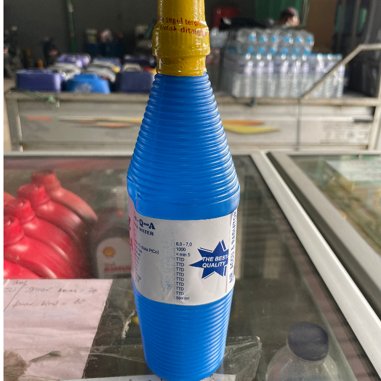 Jual (GROSIR) Air Aki Accu Biru Nambah Tambah 500mL Aki Basah DEQUUA ...