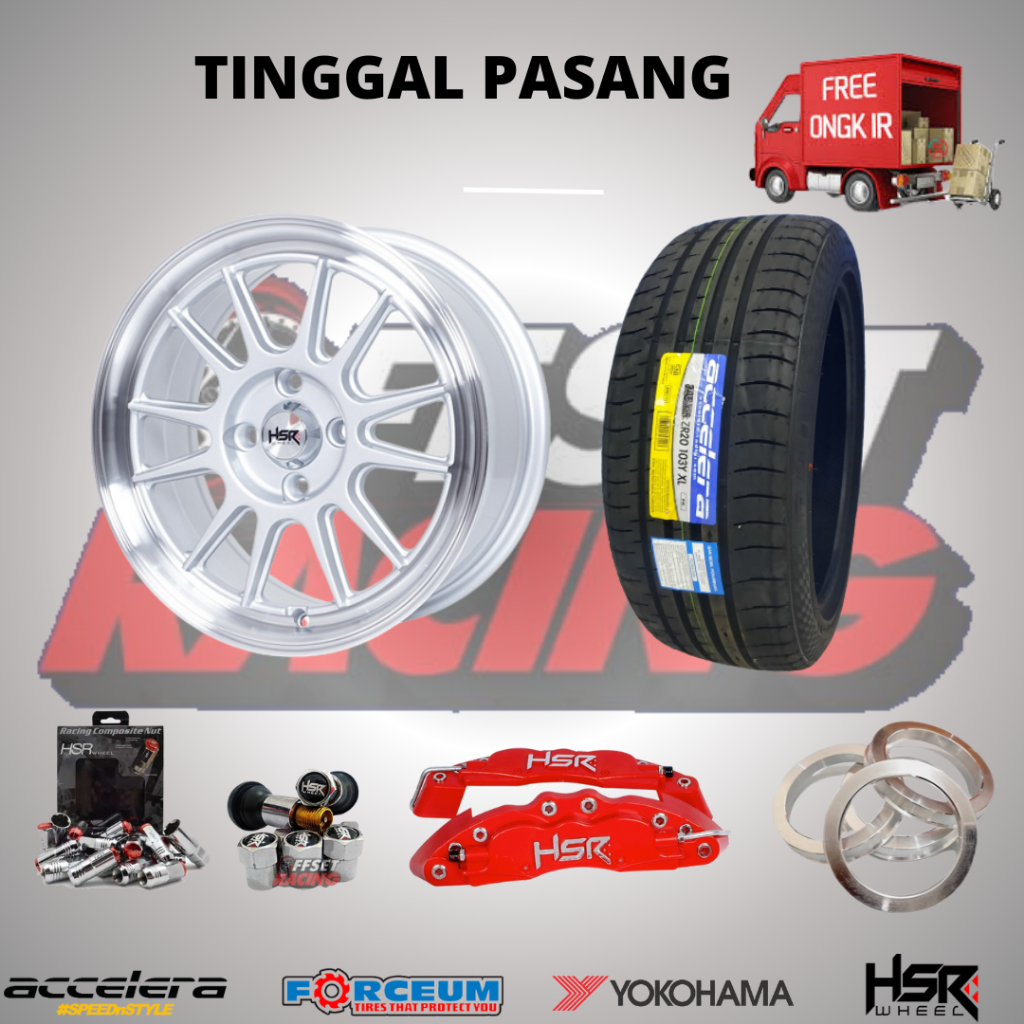 Jual Velg Paket velg ban mobil HSR terbaru ENDE R15 H8x100/114,3 smf ...