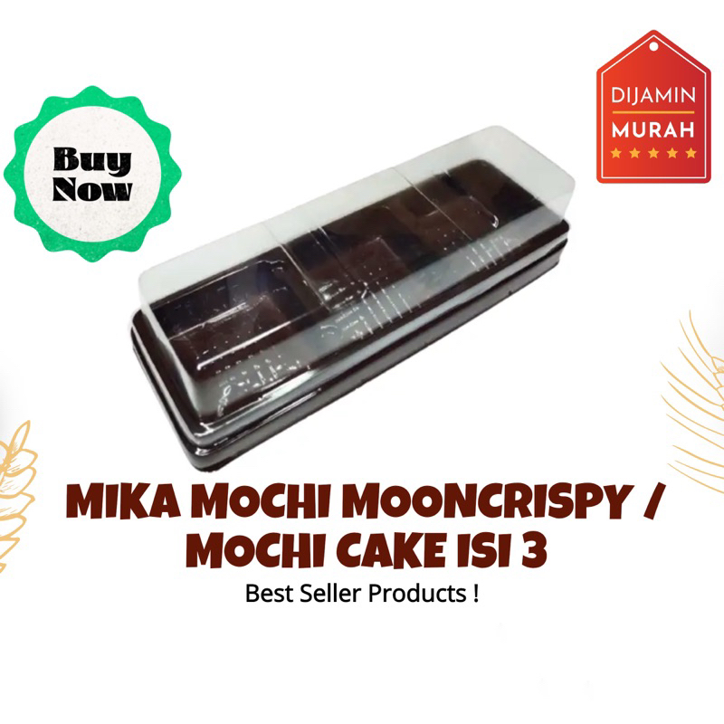 Jual Mika Mochi Mooncrispy sekat 3 / Tempat Mochi / Tempat Sushi ...
