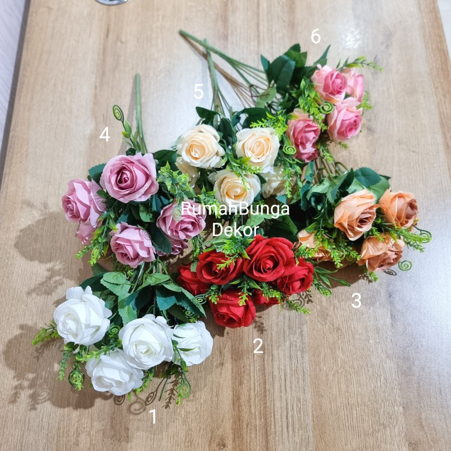 Jual Bunga Baby Rose Mawar Grup Artificial Dr ( Ada 6 Warna ) | Shopee ...