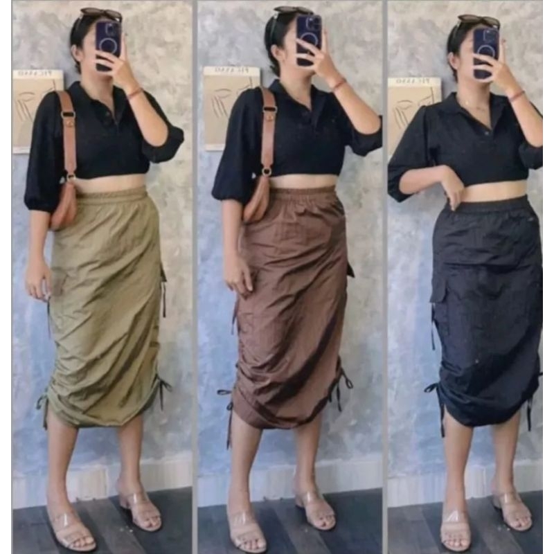 Jual ROK CARGO PARASUT - LEXA CARGO SKIRT - ROK CARGO SERUT - ROK SERUT ...