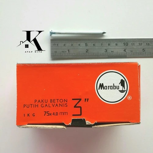 Jual Paku Beton Marabu 7cm / Paku Galvanis / Paku Beton Putih Marabu | Shopee Indonesia