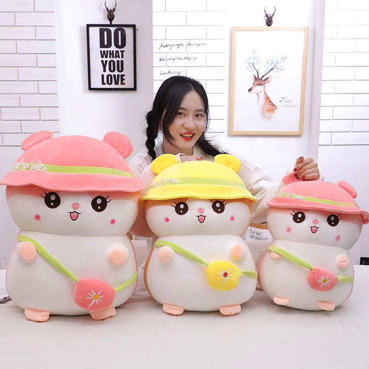 Jual Boneka Hamster Jumbo Lucu Pake Topi Plush Dolls Toys Bahan Halus ...