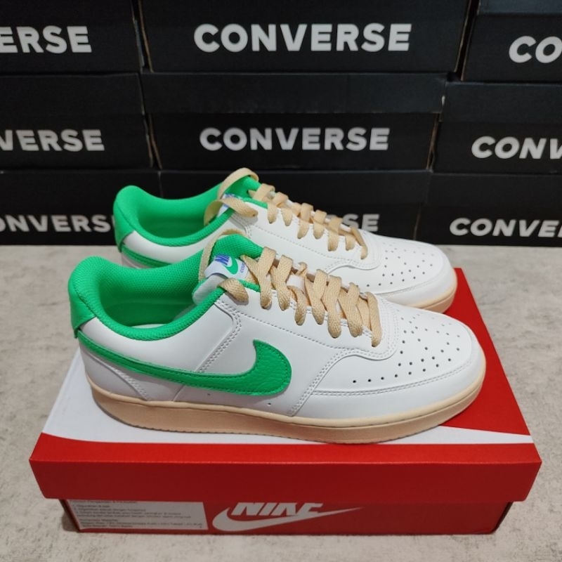Jual Nike Sneakers Court Vision Low Men's - White/Electric Green ...