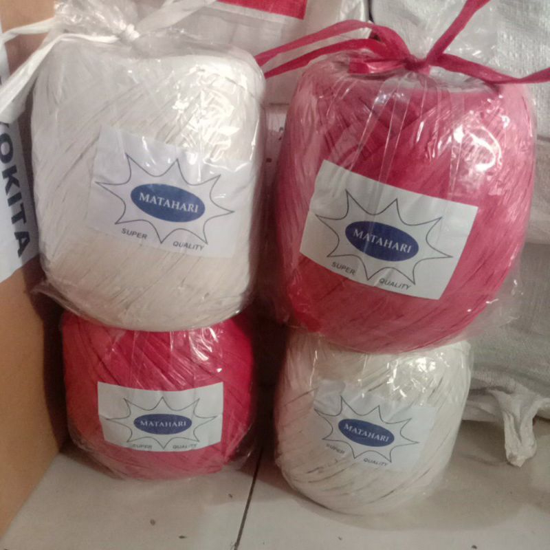 Jual Tali Rafia, PUTIH / MERAH, Tali Plastik Putih/Merah Warna | Shopee ...