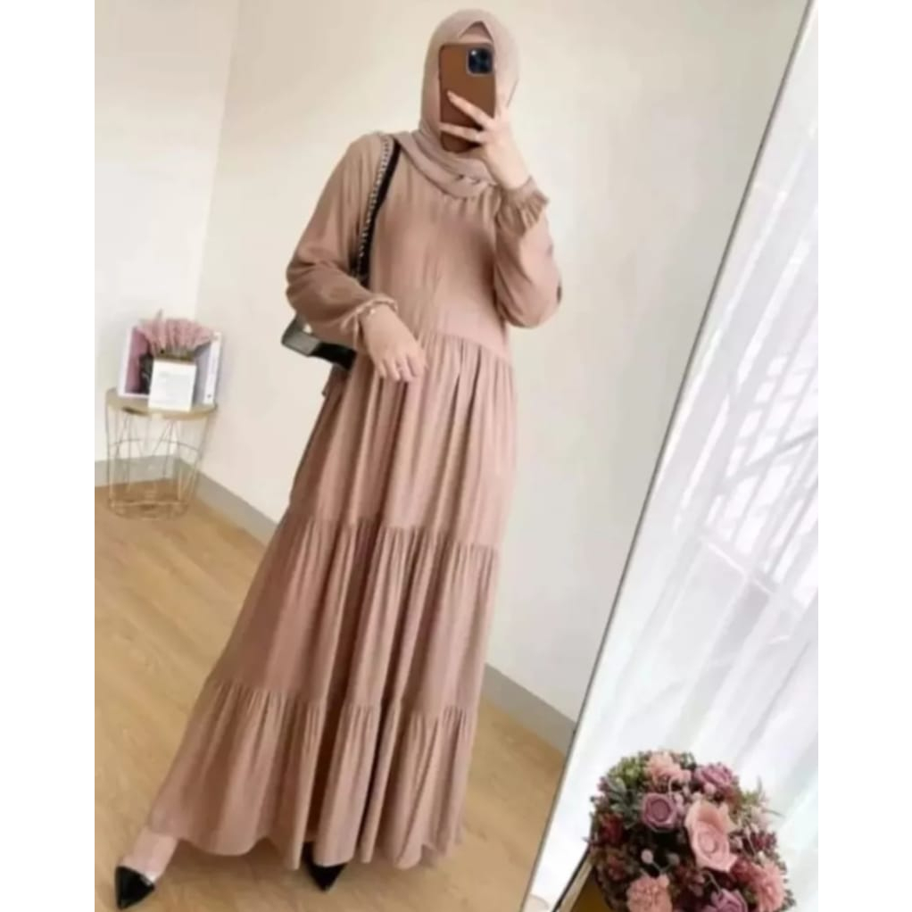 Jual GAMIS REMPEL SUSUN BAHAN RAYON GRADE A DRESS REMPEL SUSUN TERMURAH ...