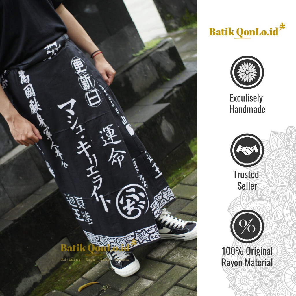 Jual Sarung Batik Lukis | Sarung Batik Tulisan Jepang | Tulisan China ...