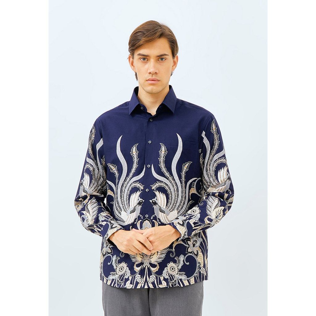 Jual Alisan Kemeja Lengan Panjang Batik Kombinasi Biru BTKKB00273LS ...