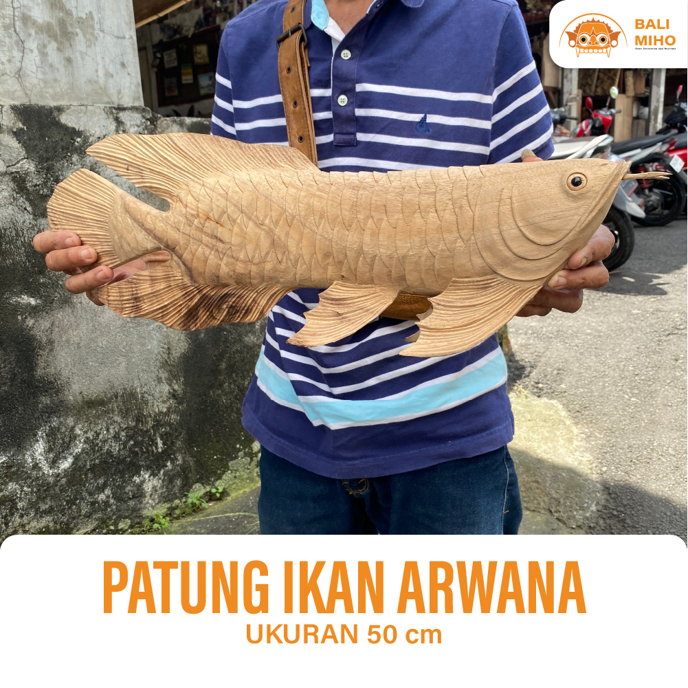 Jual Patung Ikan Arwana 50 cm - Pajangan Ikan Arwana - Patung Ikan Kayu ...
