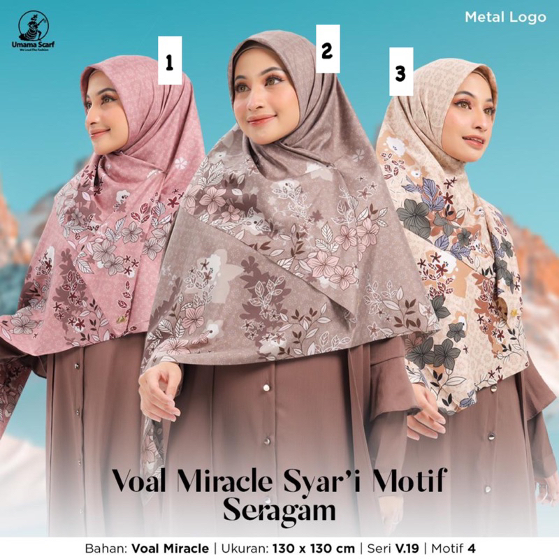 Jual V.19 DAN V.21 SEGIEMPAT VOAL MIRACLE SYARI MOTIF SERAGAM METAL ...