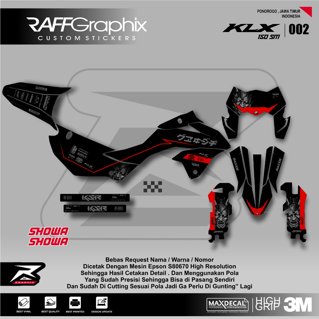 Jual DECAL KLX 150 SM HITAM /DECAL KLX 150 NEW / DECAL KSR | Shopee ...