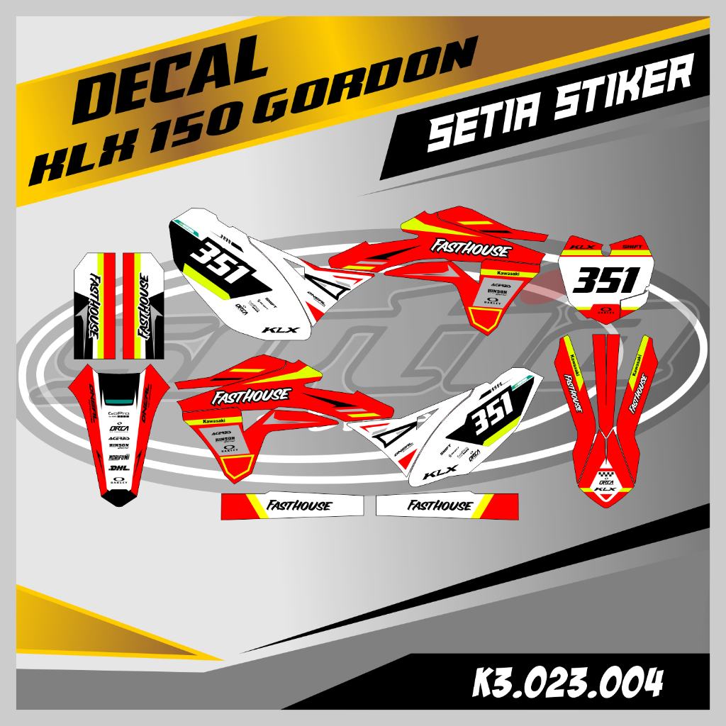 Jual DECAL KLX GORDON MERAH PUTIH, SUPERMOTO, TRAIL, DESAIN BEBAS ...
