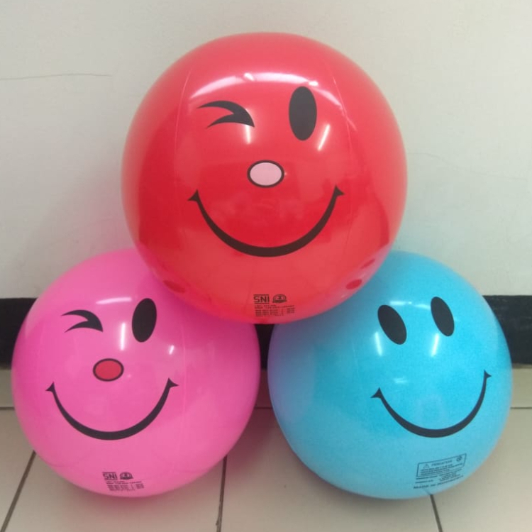 Jual Mainan Anak Balon Tiup Bola Smile 14 Inch Bahan PVC SNI | Shopee ...