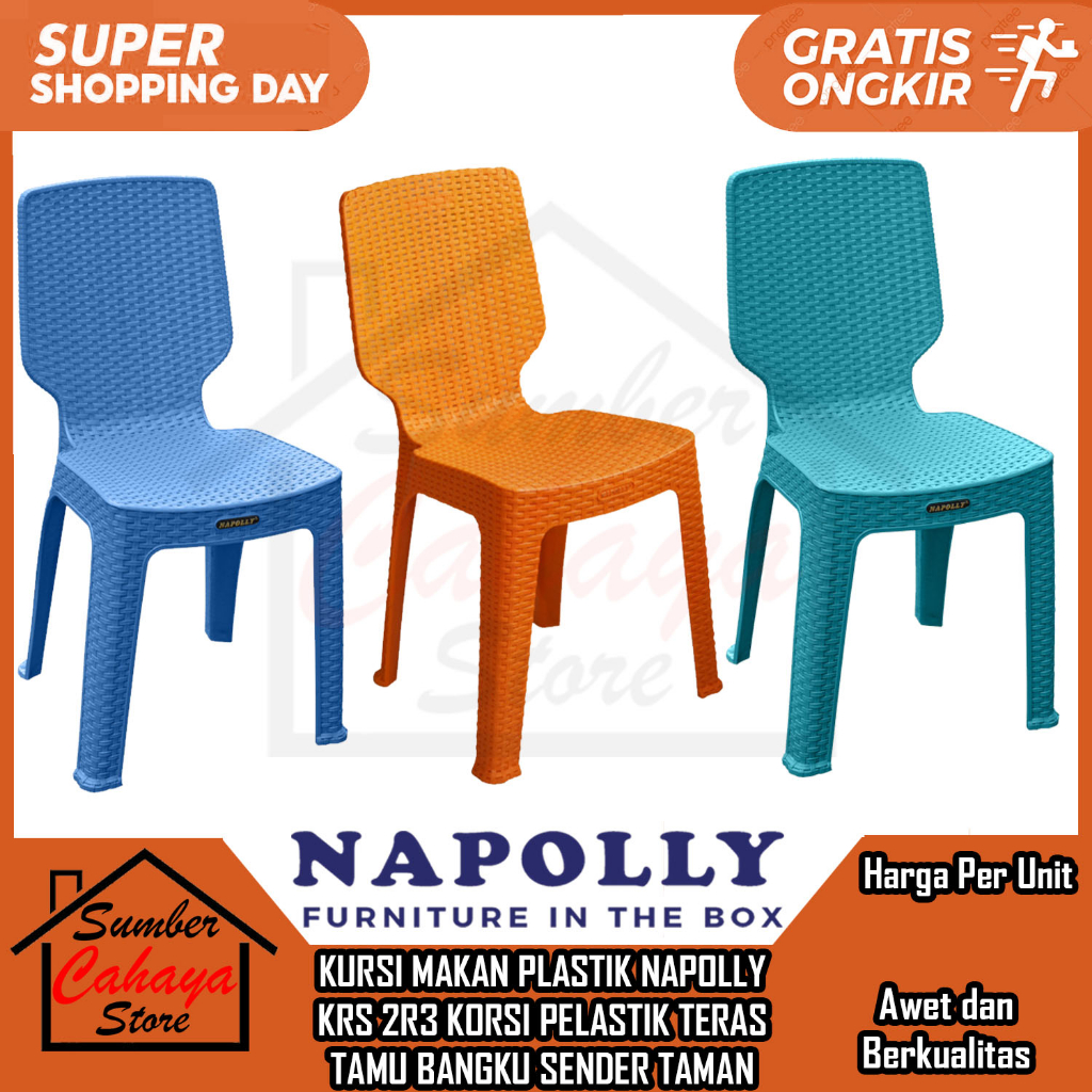 Jual KURSI MAKAN PLASTIK NAPOLLY KRS 2R3 KORSI TAMU BANGKU SENDER TAMAN ...